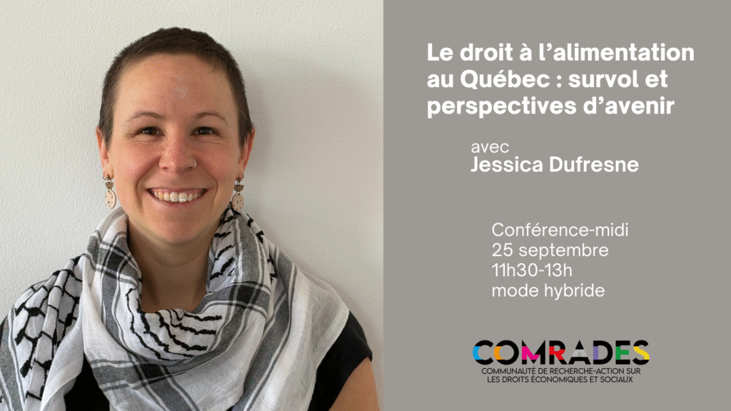 Conférence - Le droit à l’alimentation au Québec: Survol et ...
